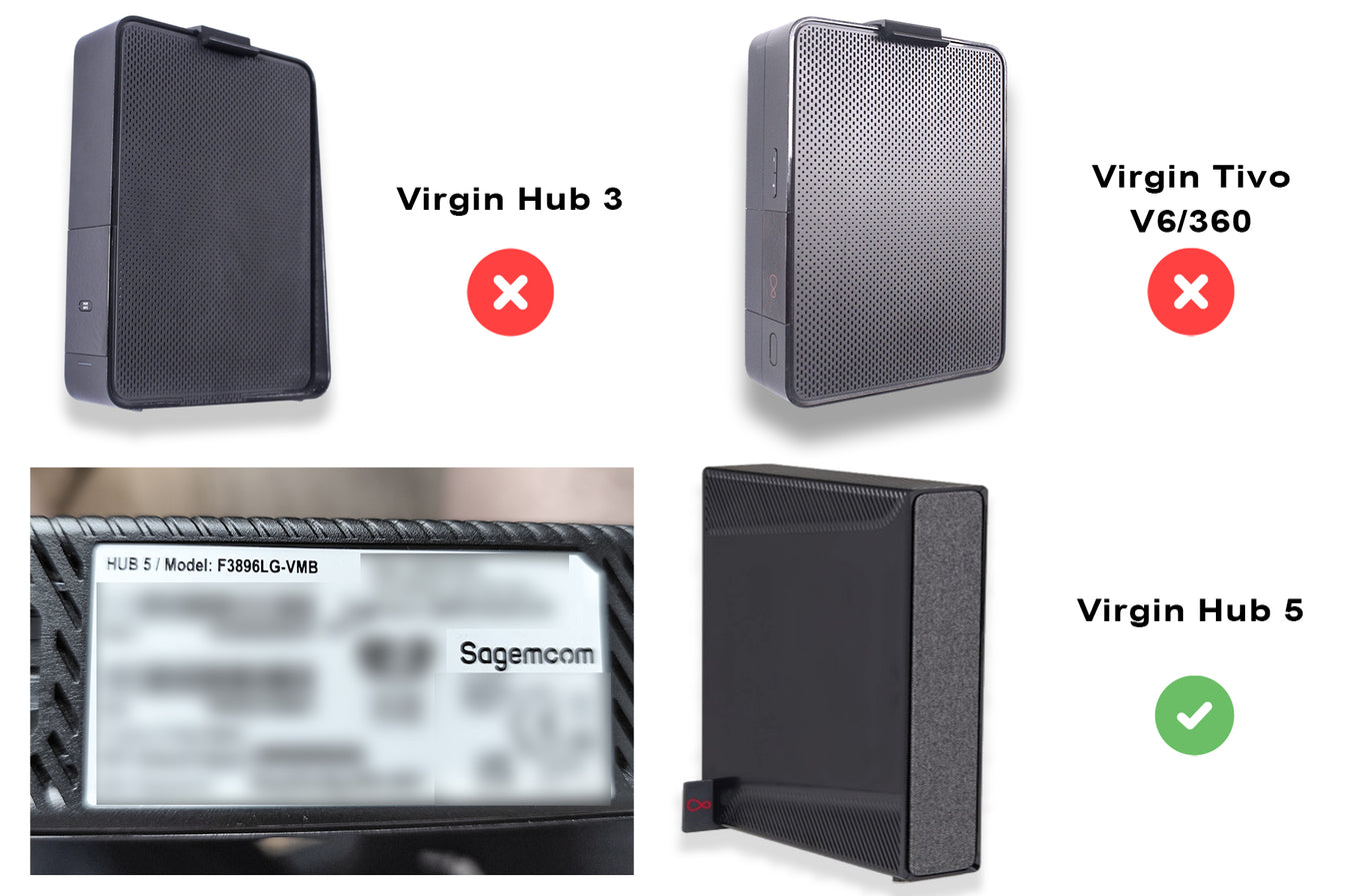 Decoralin Wall Mount for Virgin Media Hub 5 Broadband Router Bracket,