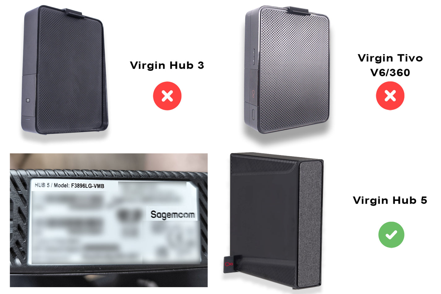 Decoralin Wall Mount for Virgin Media Hub 5 Broadband Router Bracket,